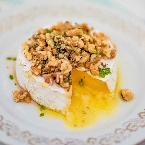 The Best Baked Brie Cheese with Maple Syrup & Walnuts